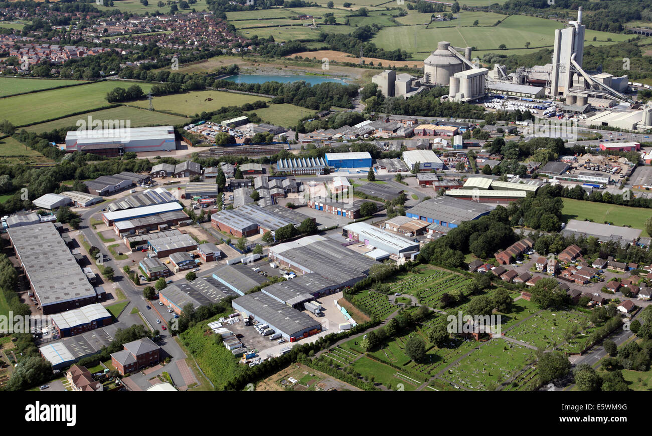 aerial view of Somers Road Industrial Estate & Cemex UK cement works in ...