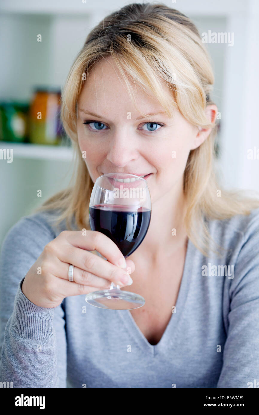 Mature woman drinking alcohol hi-res stock photography and images - Alamy