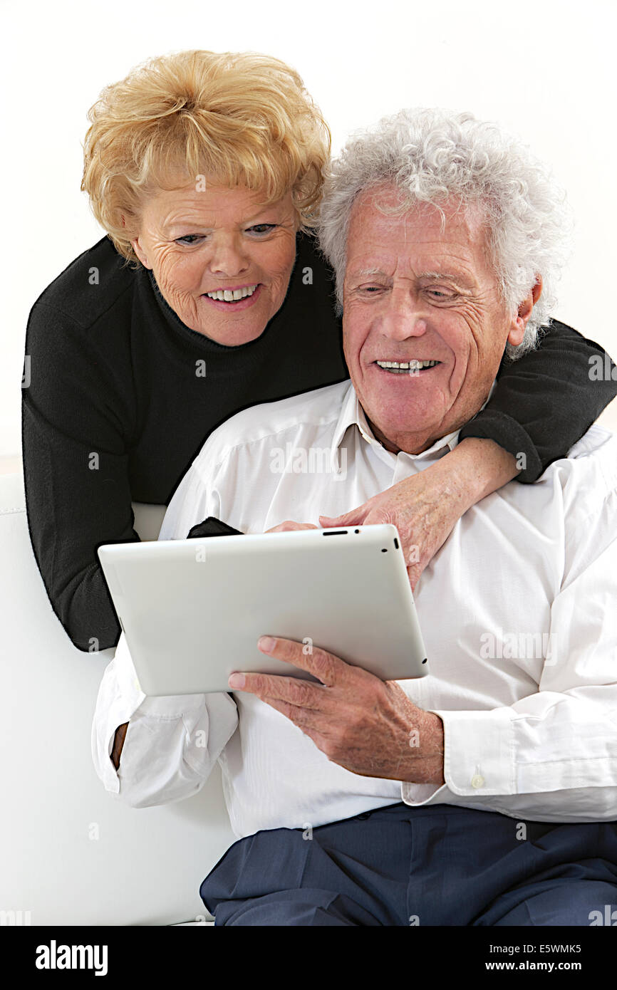 65 year old man with ipad hi-res stock photography and images - Alamy