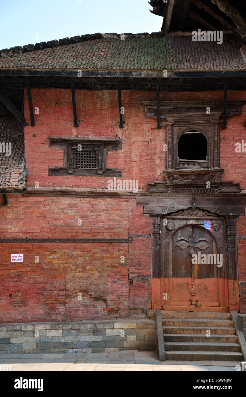 Carving wisdom eyes on the Door of Hanuman Dhoka is a complex of ...