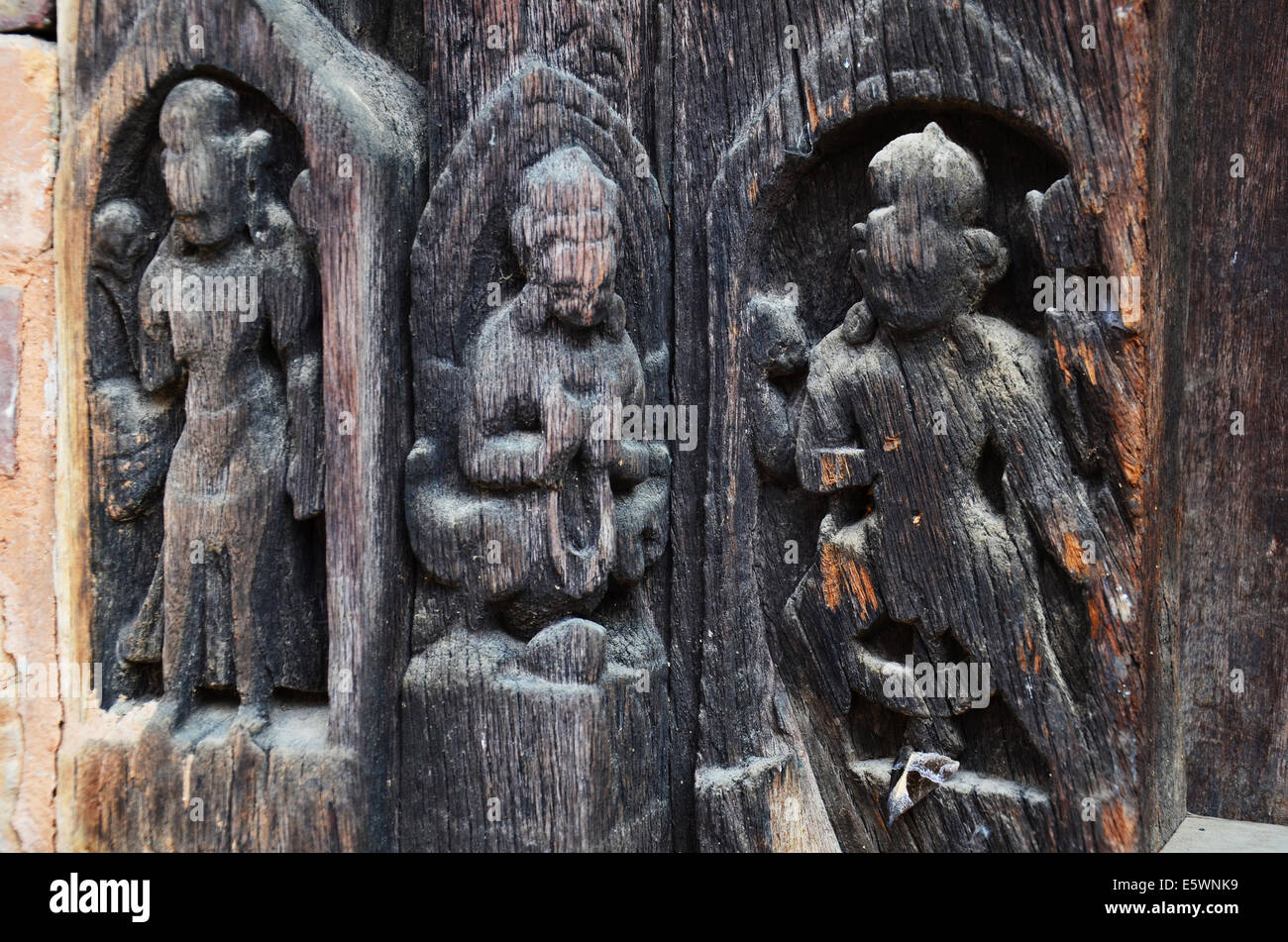 Carving of Hanuman Dhoka is a complex of structures with the Royal ...