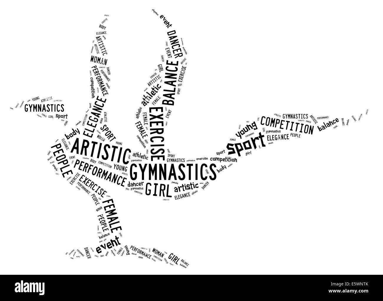 artistic gymnastics pictogram with black wordings on white background ...