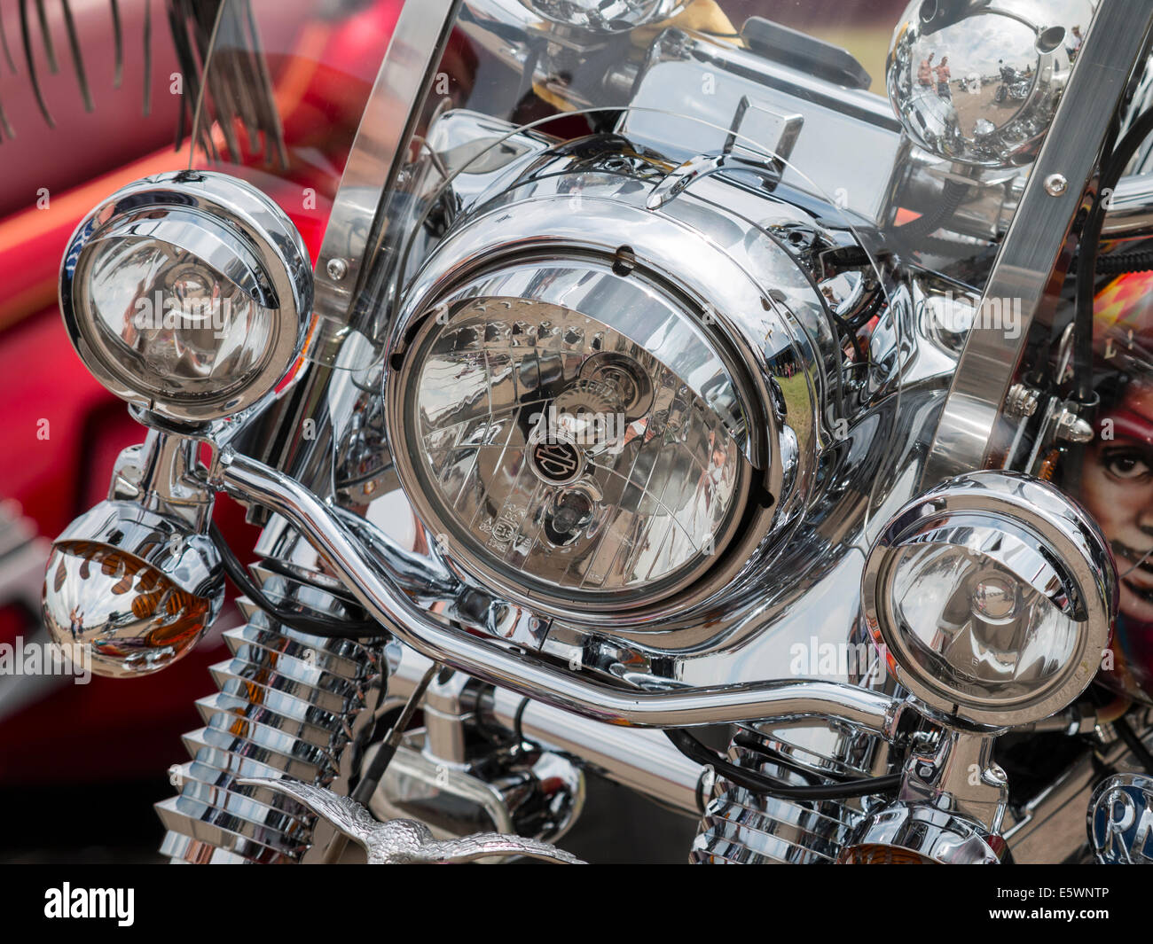 classic 1950s American Harley Davidson motorcycle at the 2014 Americana ...