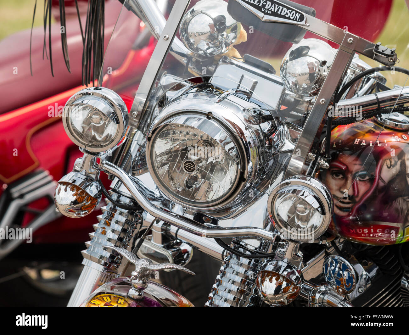 classic 1950s American Harley Davidson motorcycle at the 2014 Americana ...