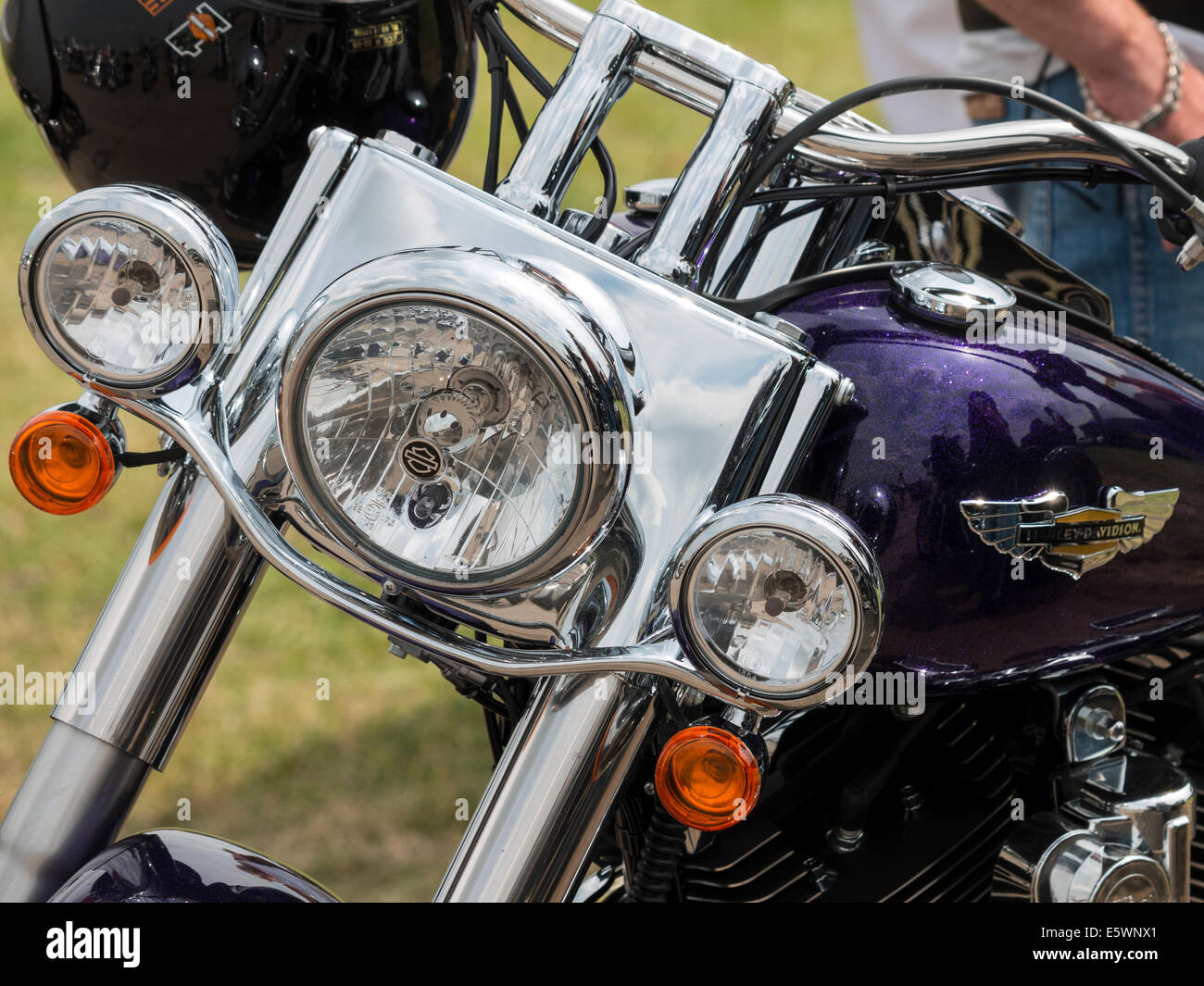 classic 1950s American Harley Davidson motorcycle at the 2014 Americana ...