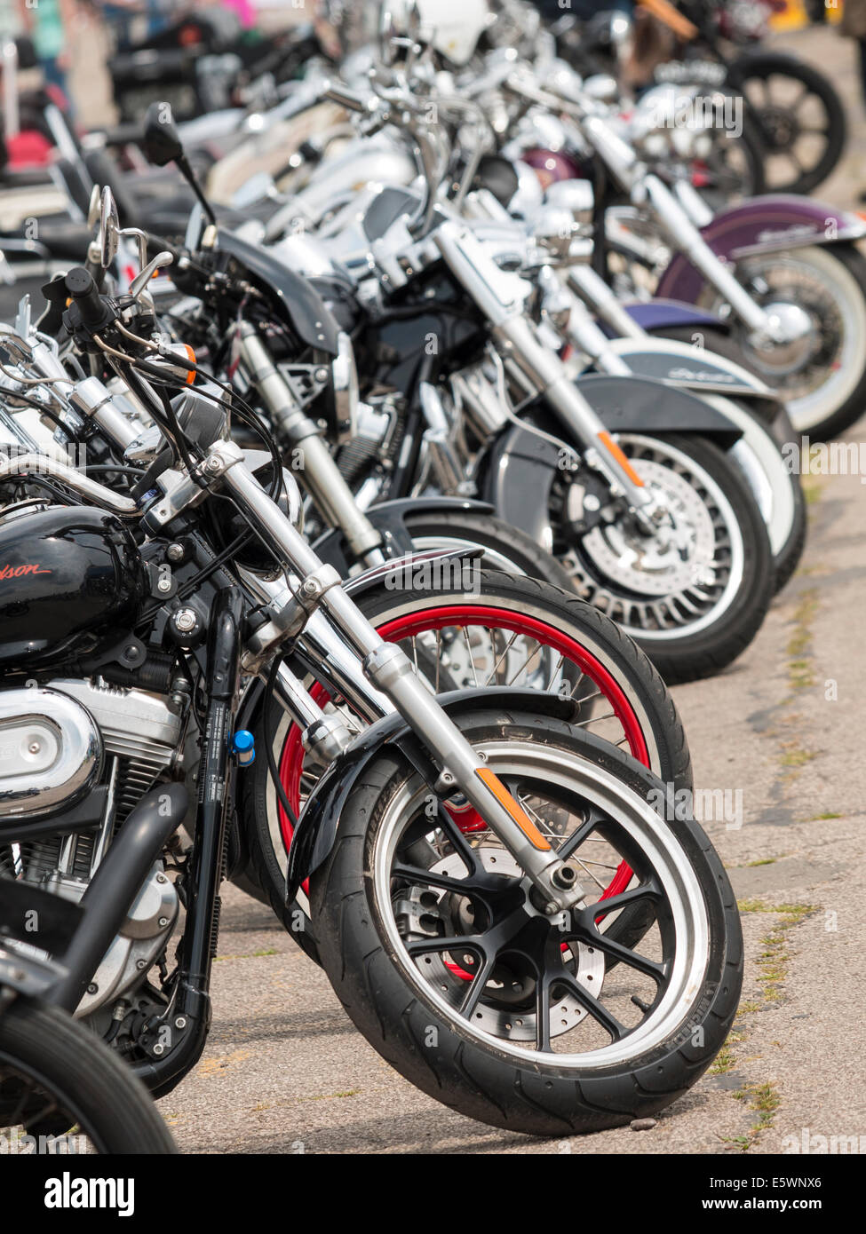 classic 1950s American Harley Davidson motorcycle at the 2014 Americana ...