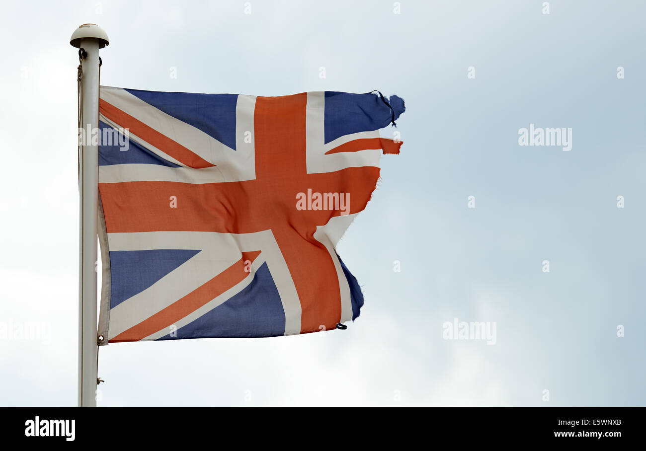 Torn Union Jack flag Stock Photo - Alamy