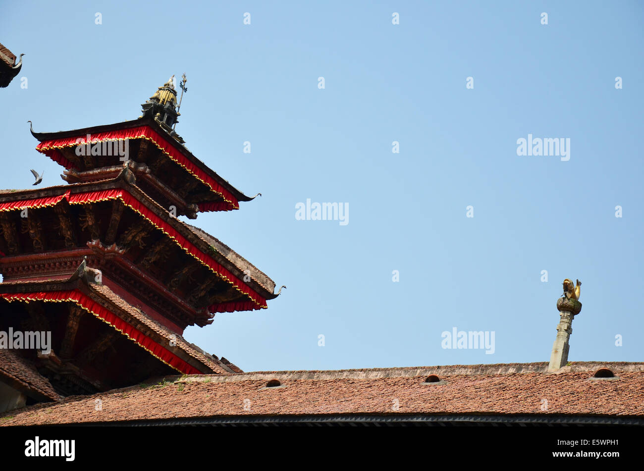 Roof of Hanuman Dhoka is a complex of structures with the Royal Palace ...