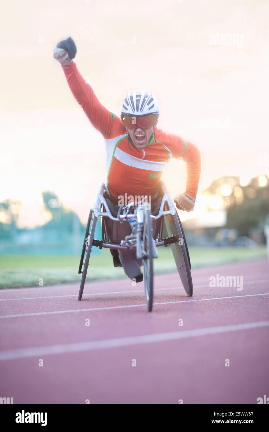 Winning athlete in para-athletics competition Stock Photo - Alamy