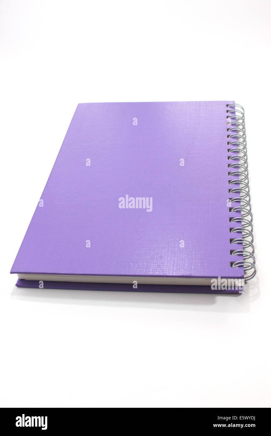 Purple business notebook isolated on white background Stock Photo - Alamy