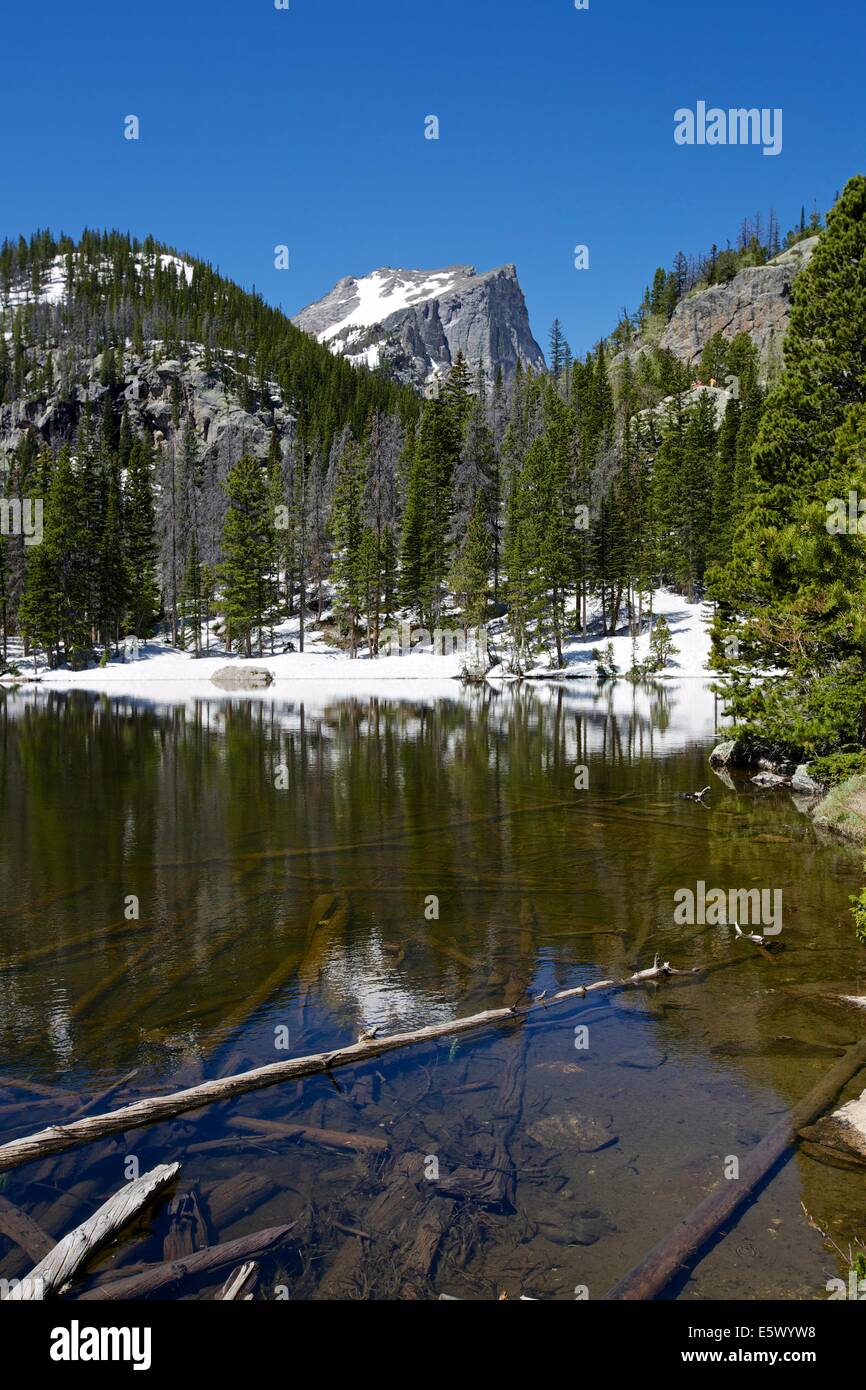 Nymph Lake in Rocky Mountain National Park, Colorado, USA Stock Photo ...