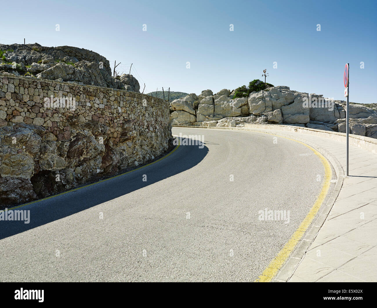 Road on edge of coast, Majorca, Spain Stock Photo - Alamy