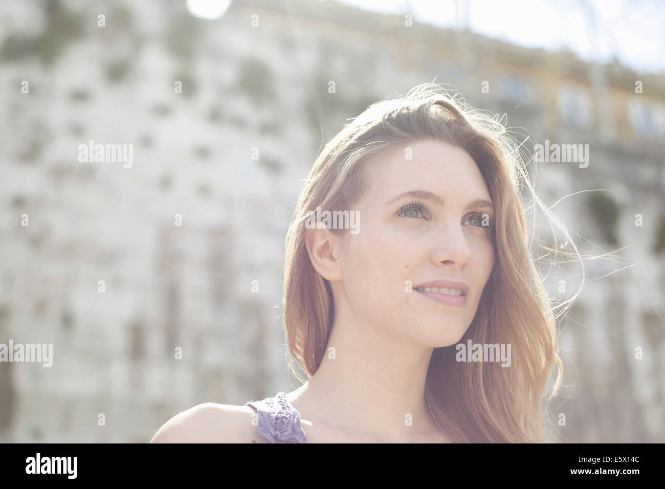 Portrait of a young woman, looking to the future Stock Photo - Alamy