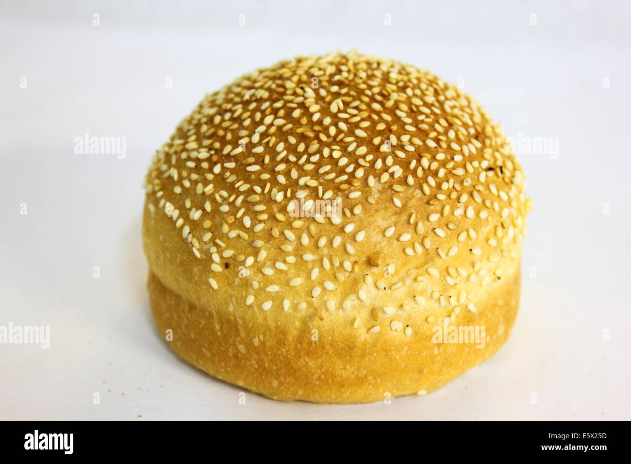 macro Burger Bun on a white background Stock Photo - Alamy