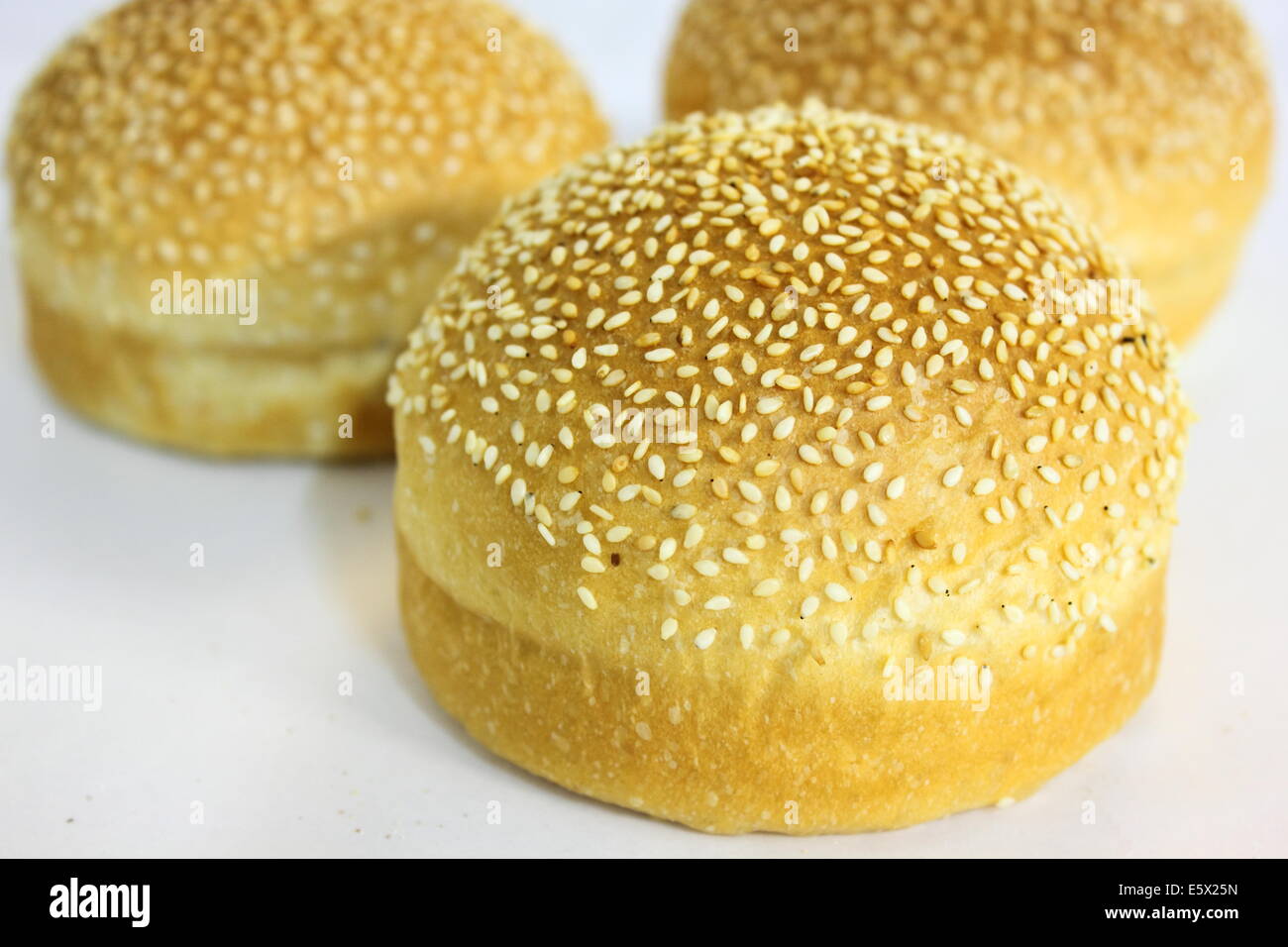 macro Burger Bun on a white background Stock Photo - Alamy