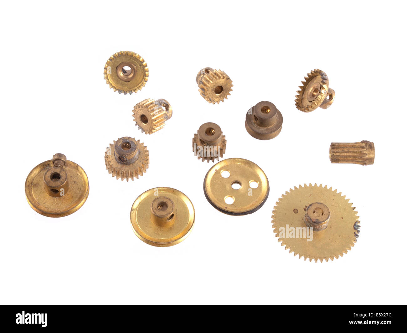 Gear wheels and cogs on a white background Stock Photo - Alamy