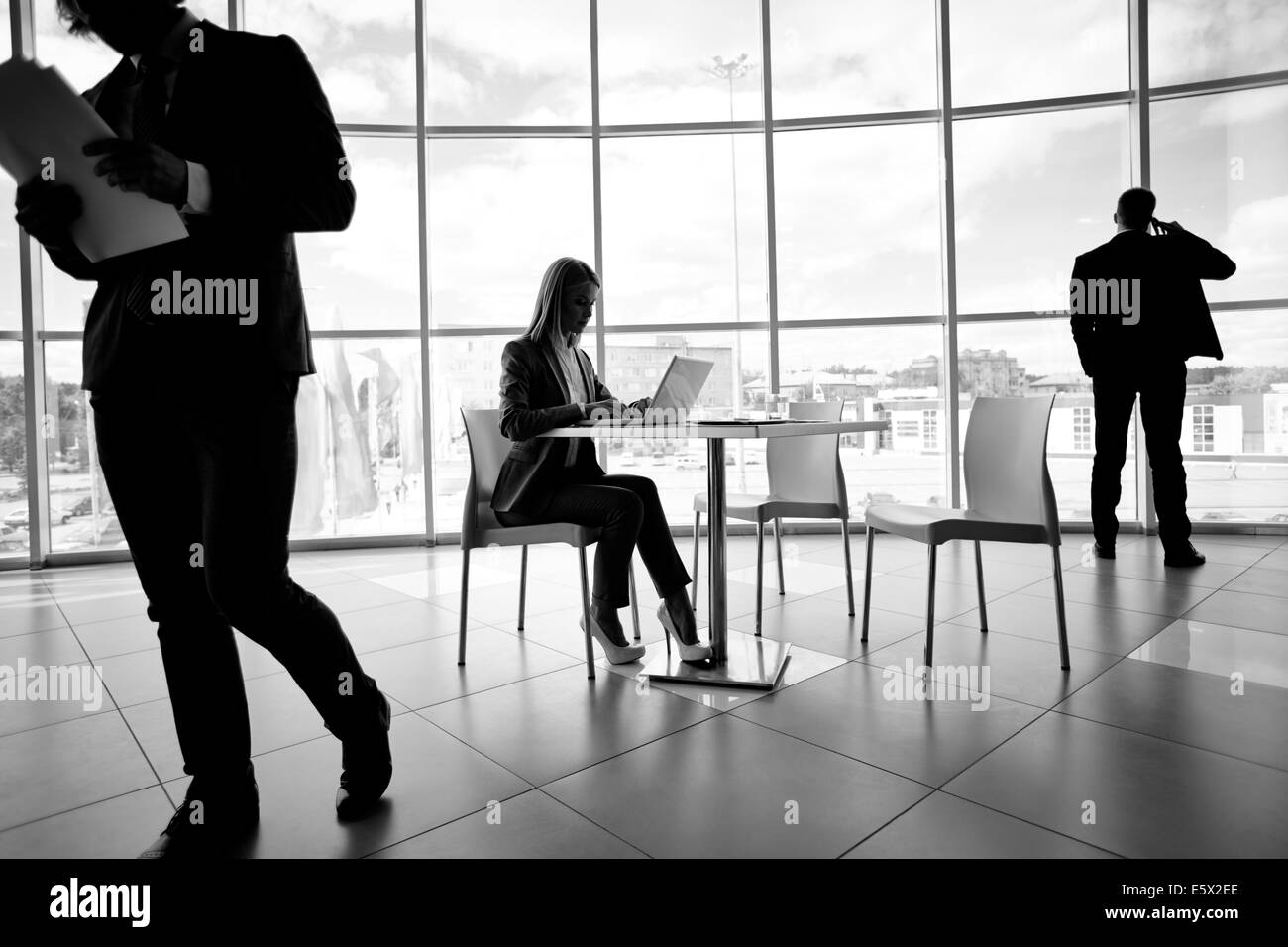 Group young businessmen in Black and White Stock Photos & Images - Alamy