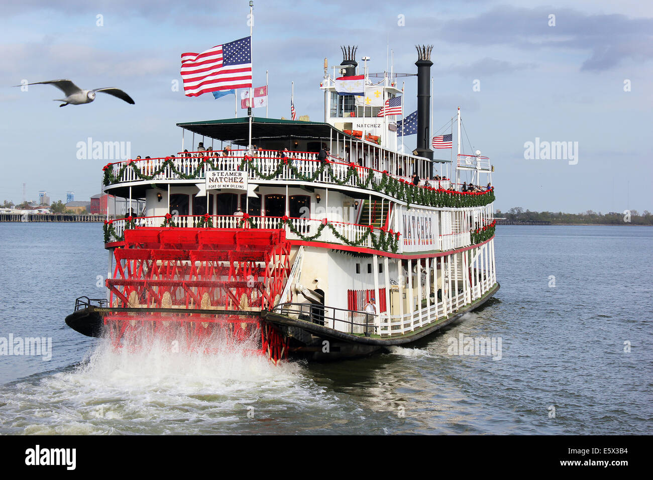 The Steamboat Natchez leaving dock. Mississippi River. New Orleans ...