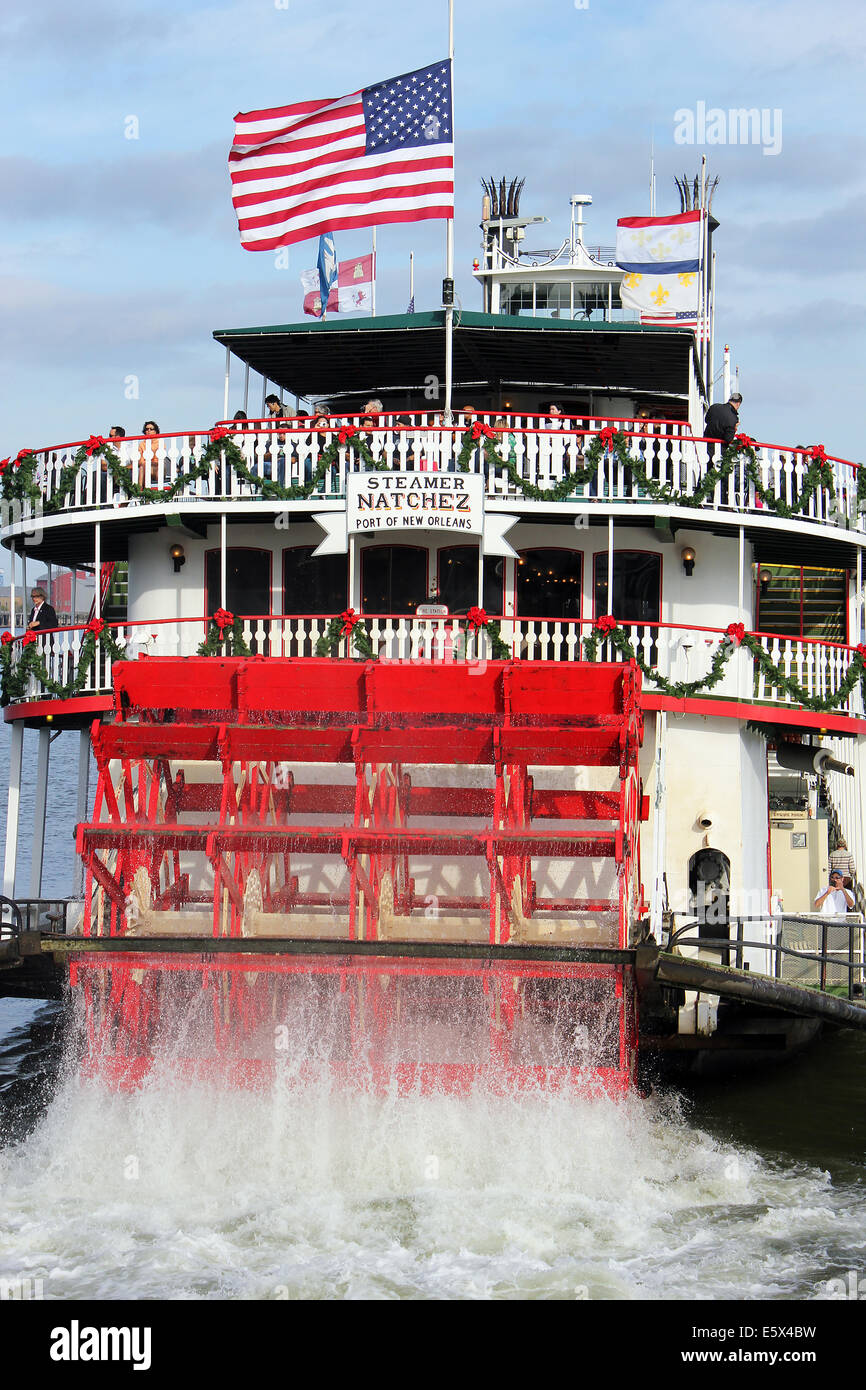 The Steamboat Natchez leaving dock. Mississippi River. New Orleans ...