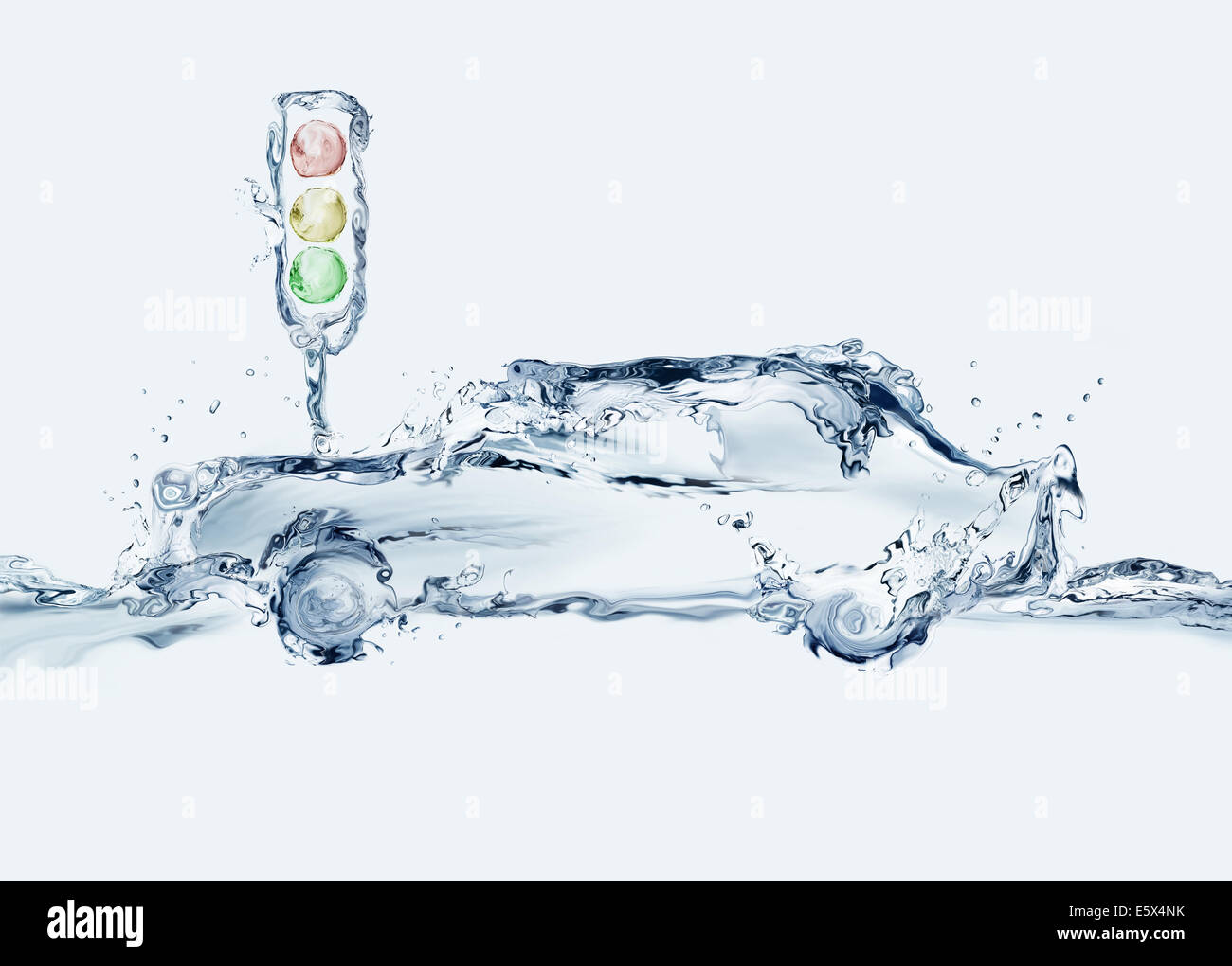 A car made of water and traffic light in the city Stock Photo - Alamy