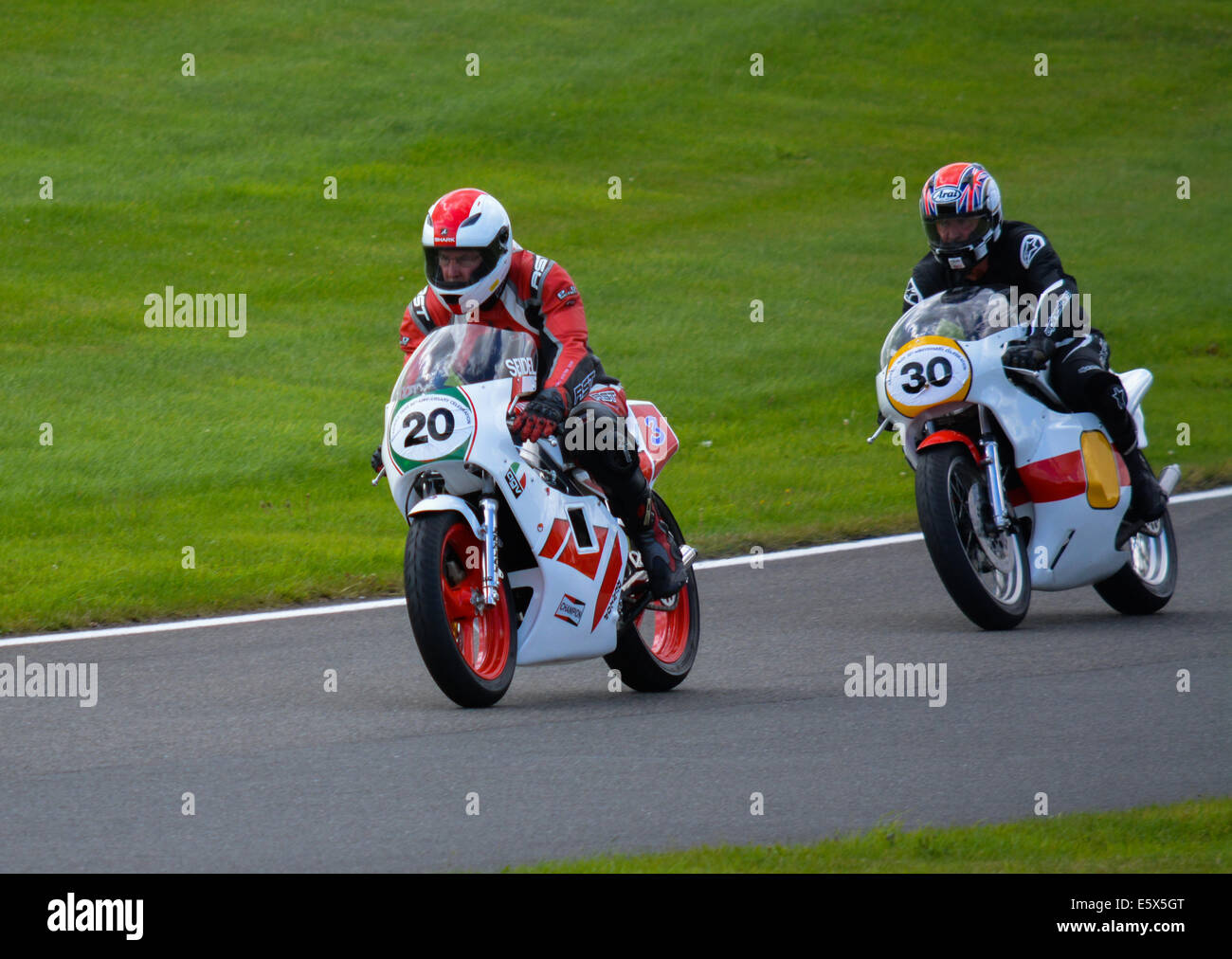 Classic racer champions parade,cadwell Stock Photo - Alamy