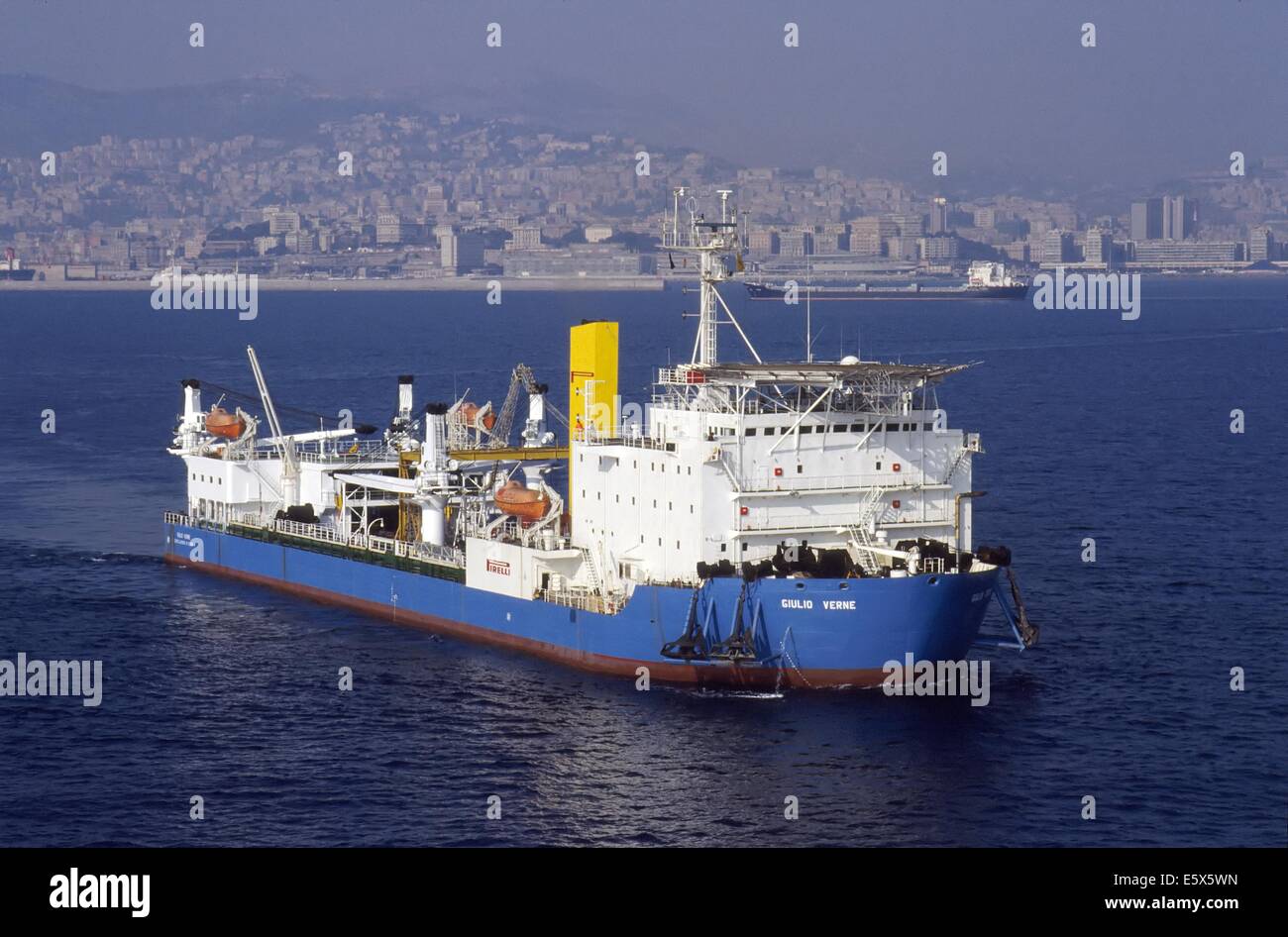 Jules Verne, cable-laying ship of Pirelli industries Stock Photo - Alamy