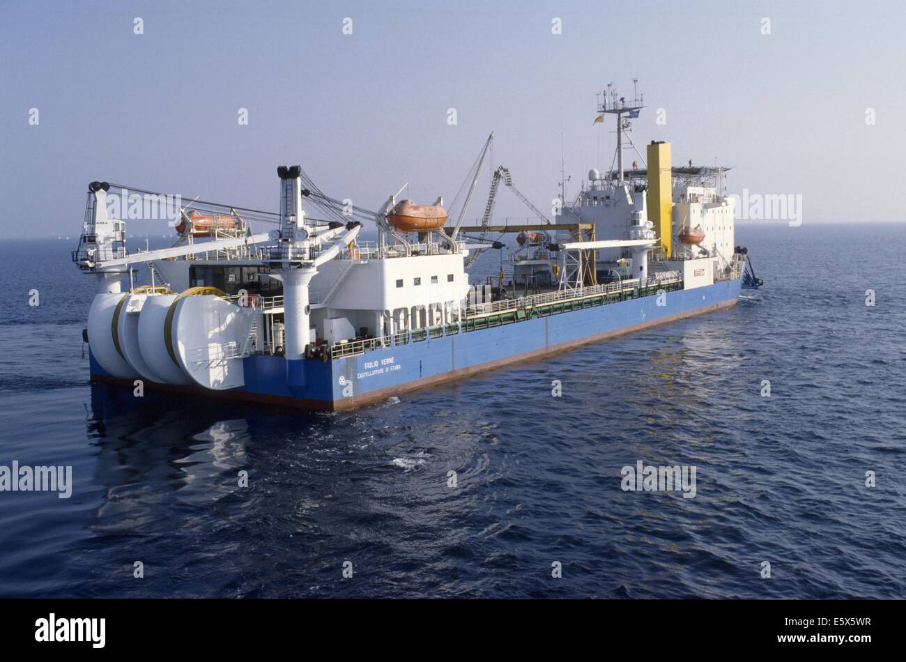 Jules Verne, cable-laying ship of Pirelli industries Stock Photo - Alamy