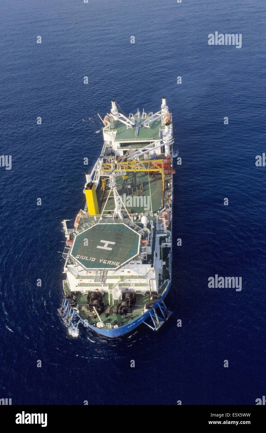 Jules Verne, cable-laying ship of Pirelli industries Stock Photo - Alamy