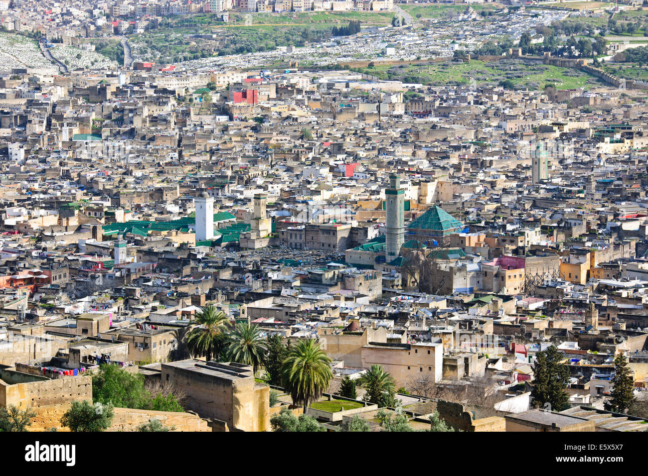 Fez City Skyline looking East and West,Souk,Surrounding Hills,City ...