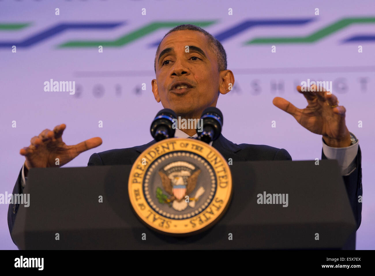 Washington DC, US. 6th Aug, 2014. United States President Barack Obama ...