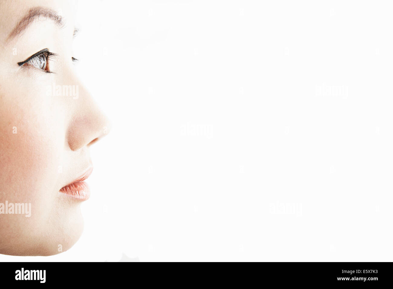 Woman face, side profile, close up hi-res stock photography and images ...