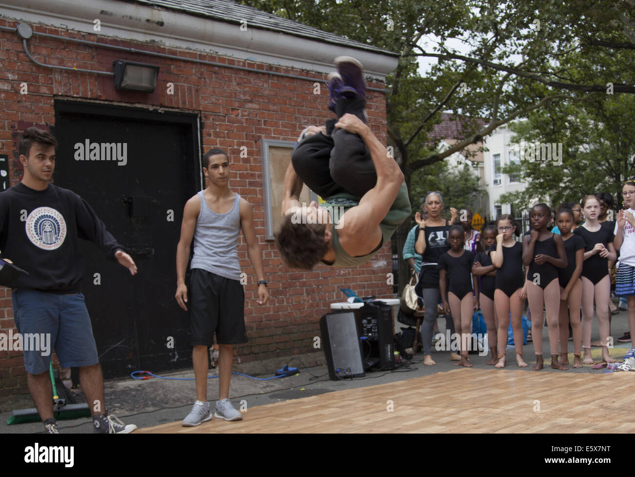 Young dancers from a local dance studio perform for the community at a ...