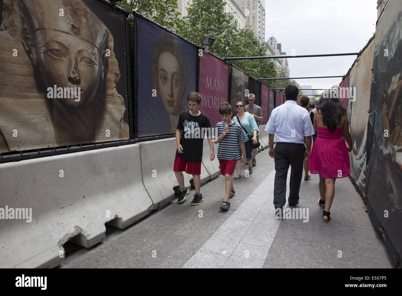 Walking in front of the Metropolitan Museum of Art on 5th Avenue in NYC ...