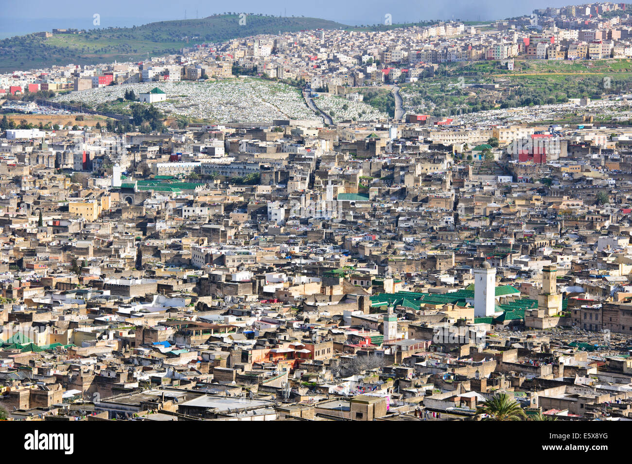 Fez City Skyline looking East and West,Souk,Surrounding Hills,City ...