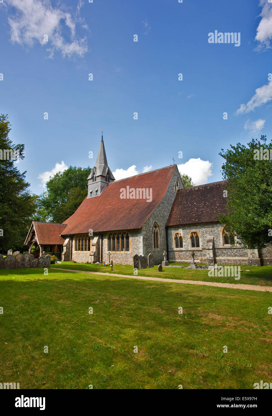 St Peter and Holy Cross Church, Wherwell, Hampshire, England Stock ...
