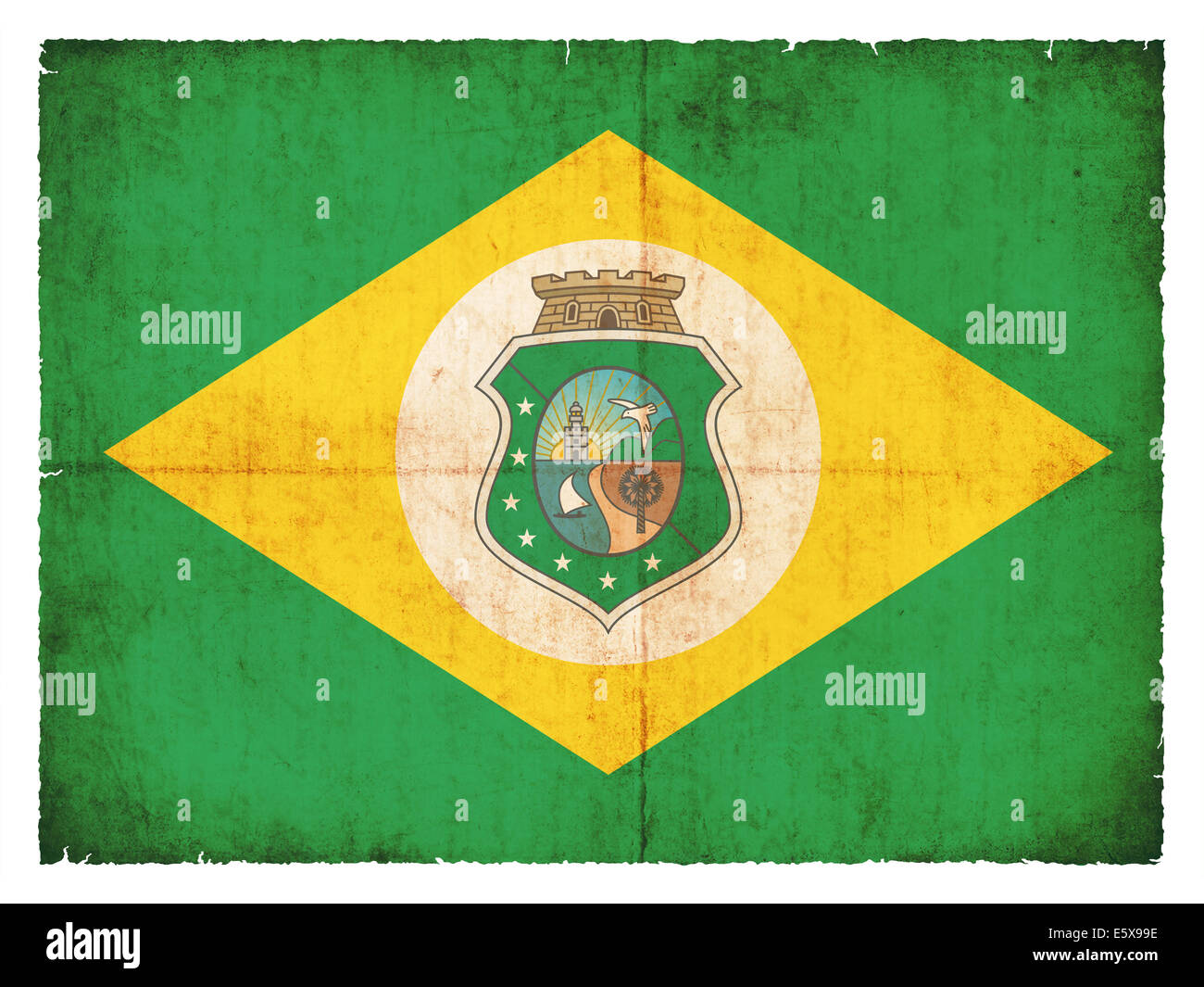 Flag of the Brazilian state Ceara created in grunge style Stock Photo ...