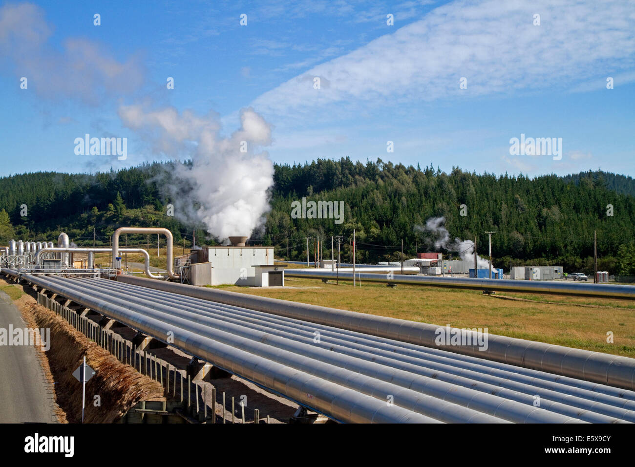 The Wairakei Power Station creates geothermal power, located north of ...
