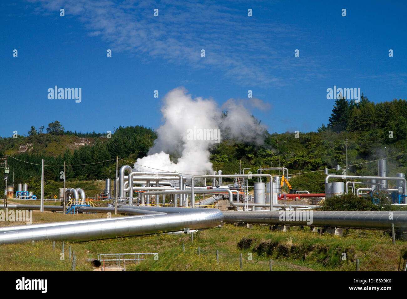 The Wairakei Power Station Creates Geothermal Power Located North Of