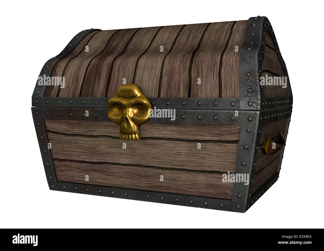 3D digital render of a locked treasure chest isolated on white ...