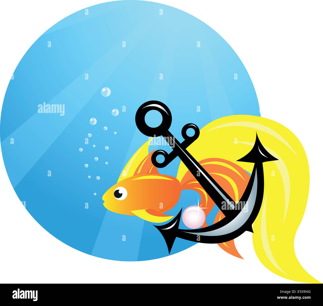 fish and anchor on sea or ocean Stock Photo - Alamy