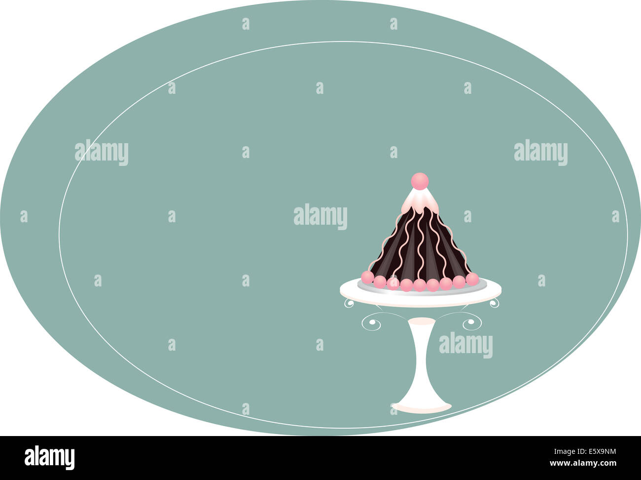 chocolate cake on table and green background Stock Photo - Alamy