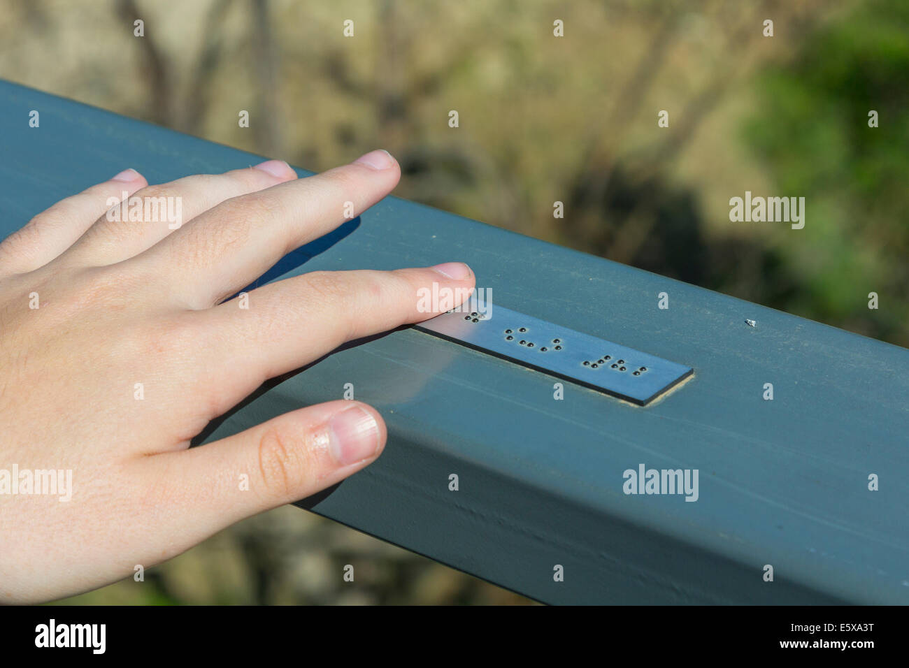Young hand reading braille writing Stock Photo - Alamy