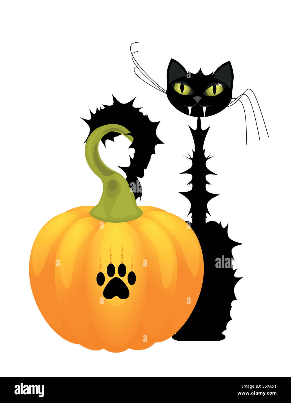 Halloween pumpkin silhouette funny Cut Out Stock Images & Pictures - Alamy