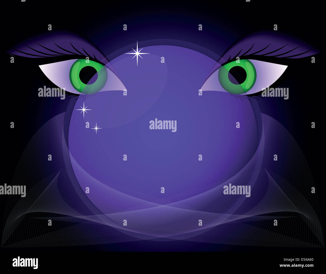 magic crystal ball and eyes on abstract backgrounds Stock Photo - Alamy