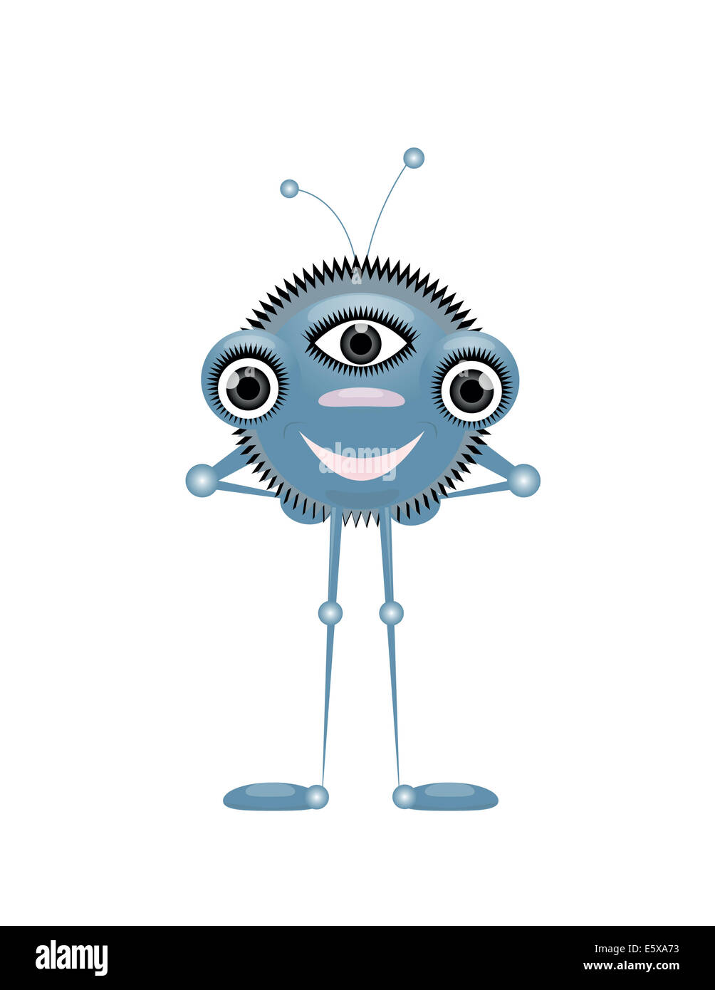 Friendly little alien isolate on white background Stock Photo - Alamy