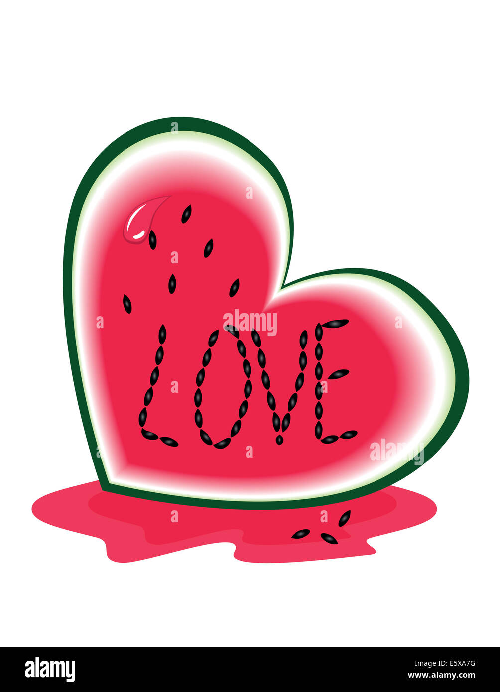 Slice of Watermelon as a heart with love Stock Photo - Alamy