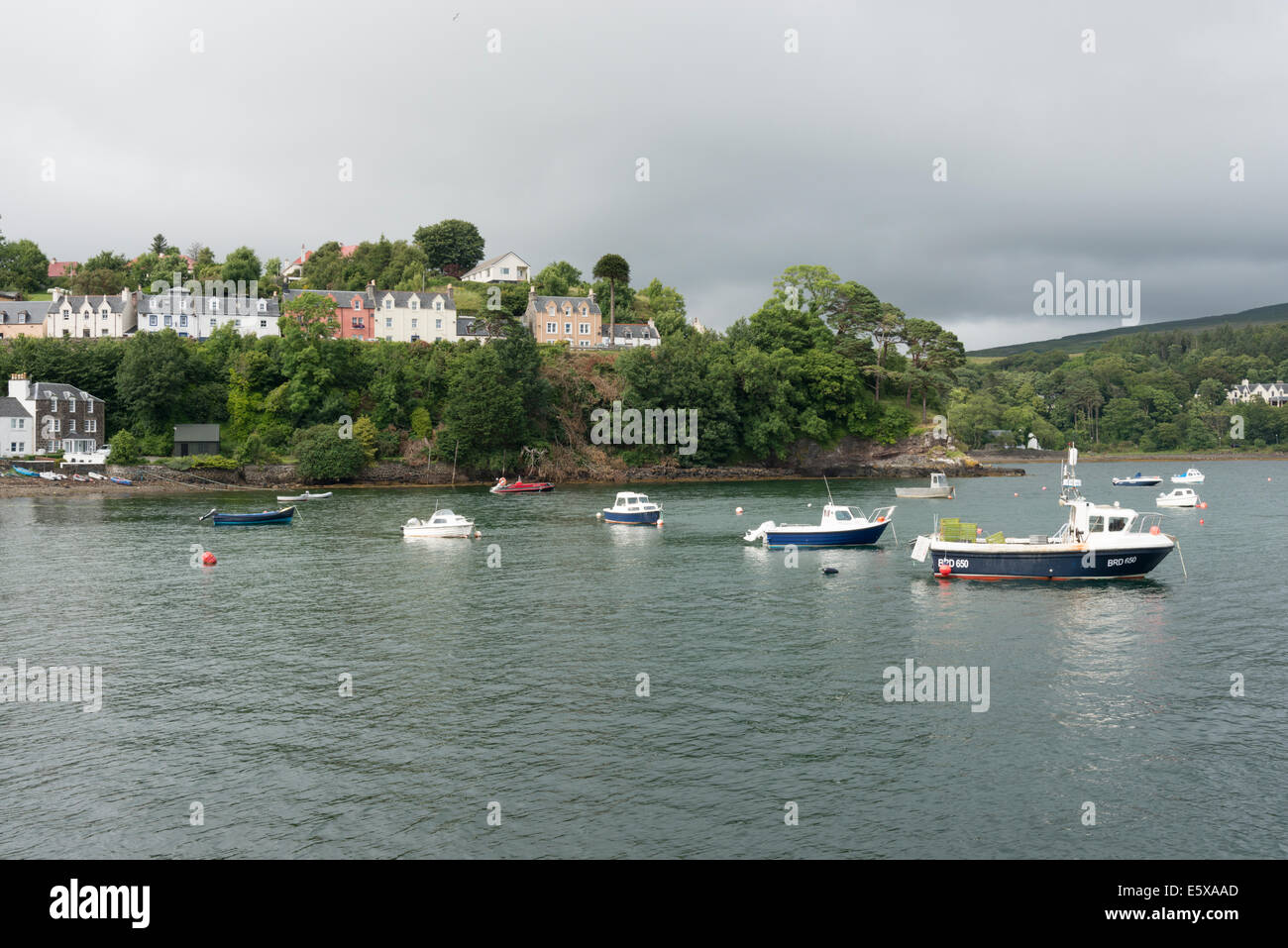 Fishing and pleasure boats in the harbour at Portree Isle of Skye ...