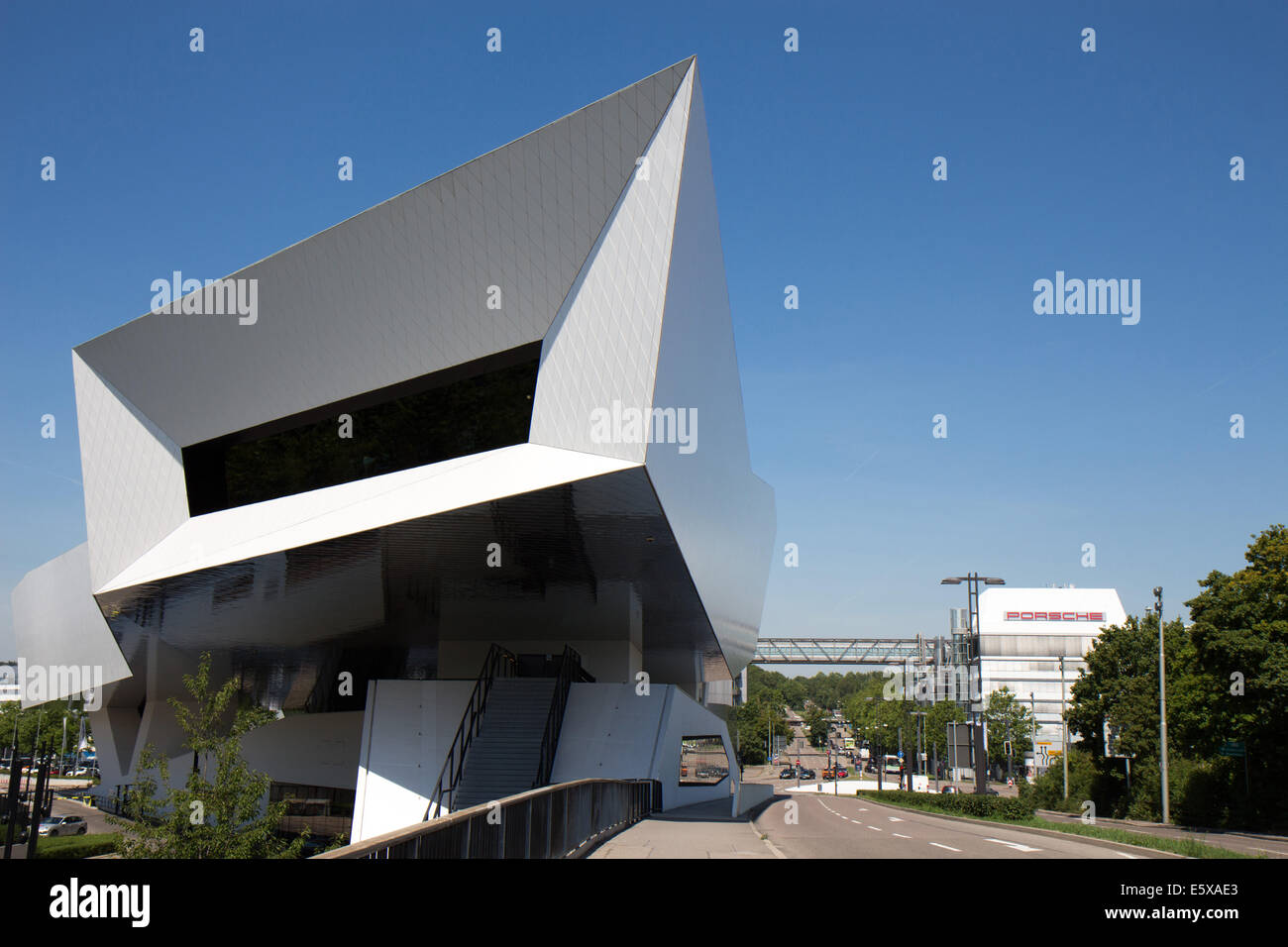 Germany: Porsche museum (left) and headquarters in Stuttgart Photo from ...
