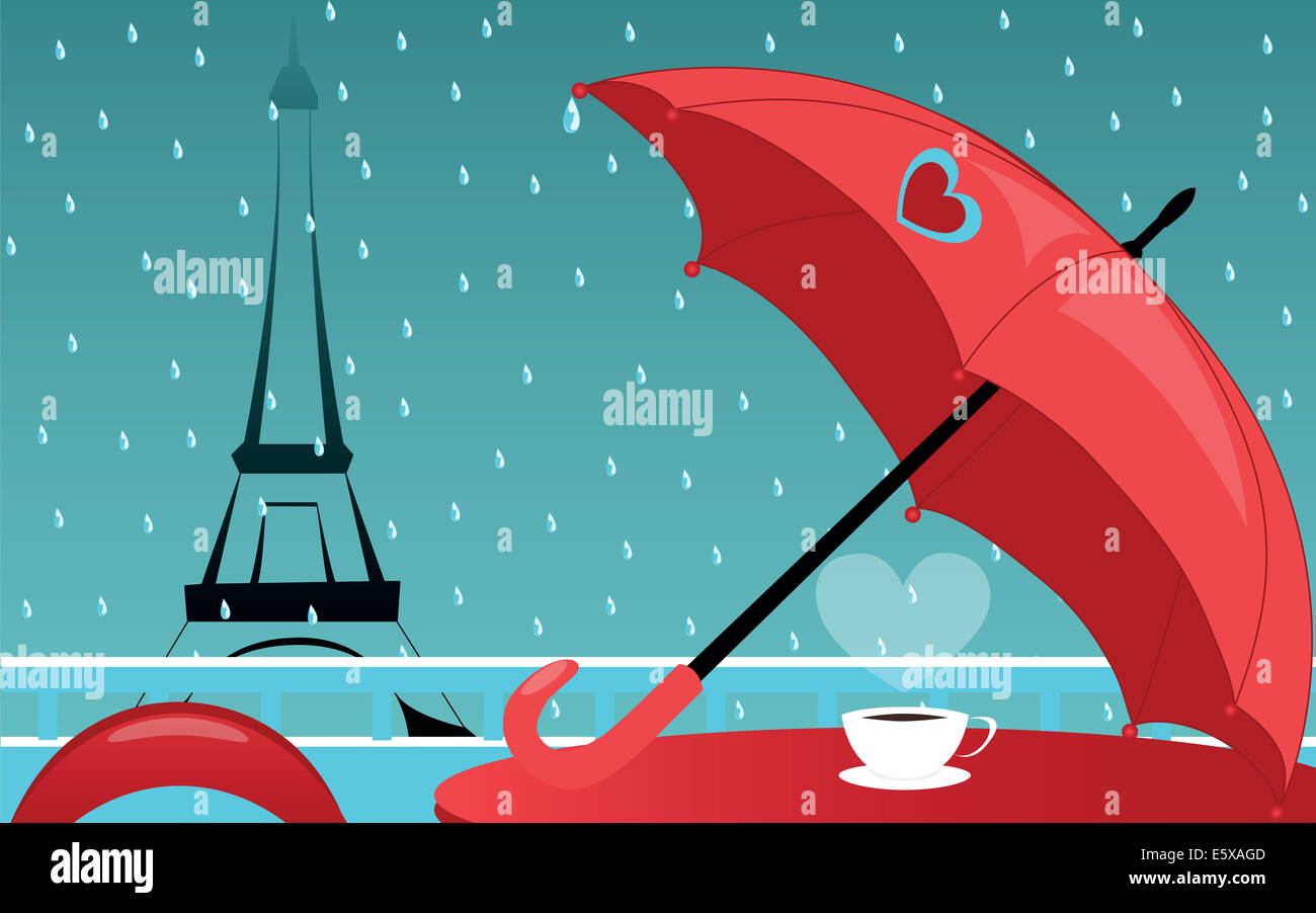 background with cafe de Paris in rain Stock Photo - Alamy