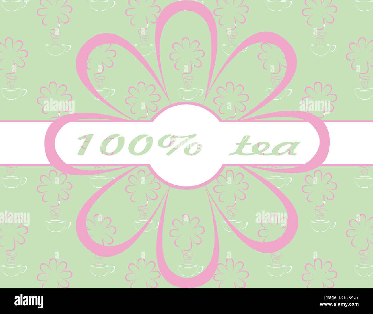 vector tea background with flower and ribbon Stock Photo - Alamy